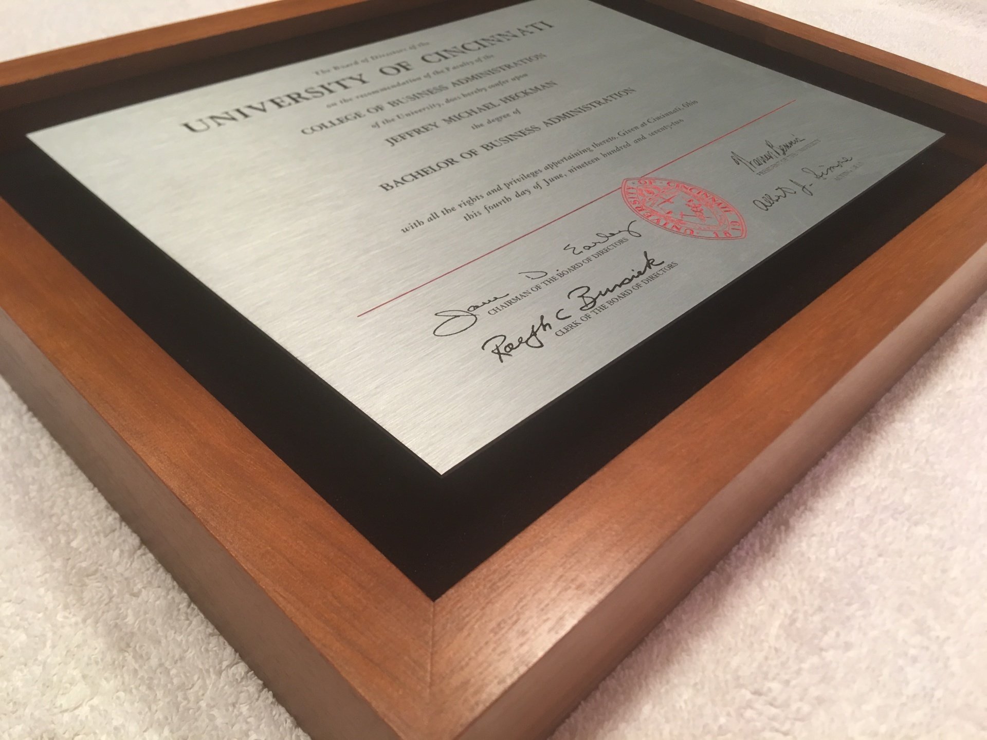 Diploma Shadowbox | VisionMark Nameplate Company